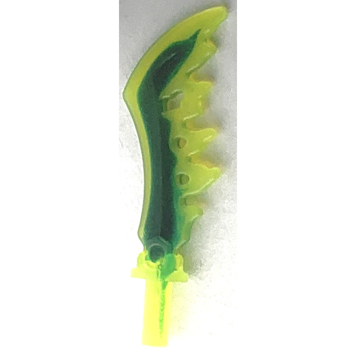LEGO Transparent Neon Green Sword with Serrated Blade with Marbled Dark ...