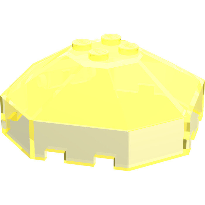 LEGO Transparent Neon Green Windscreen 6 x 6 Octagonal Canopy without ...