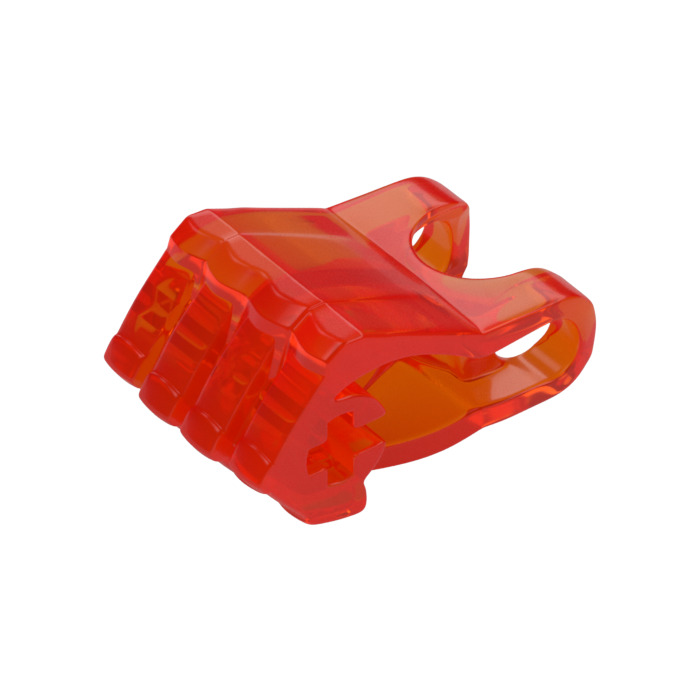 LEGO Transparent Neon Reddish Orange Hand with Joint Socket and Axle ...