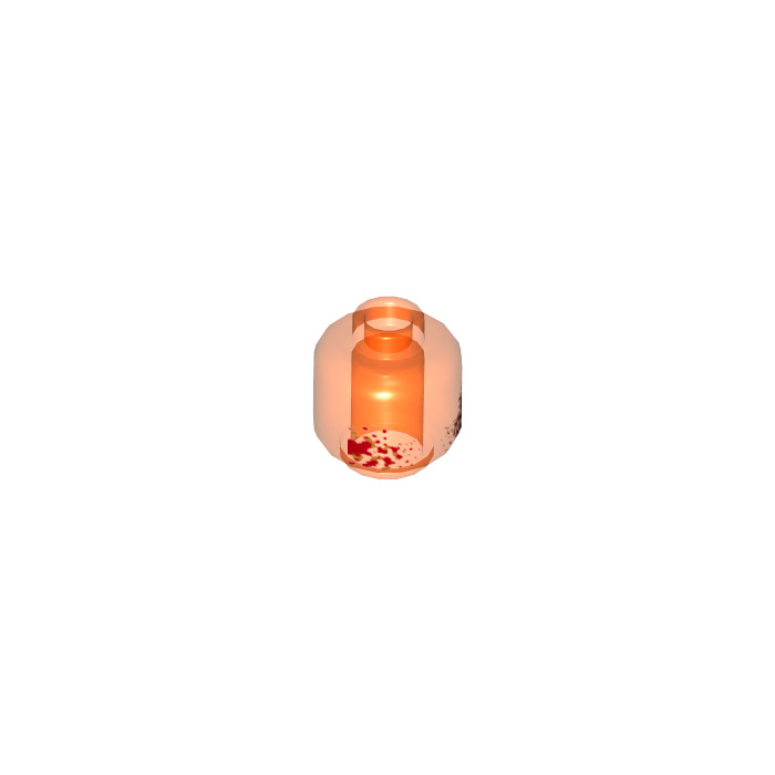 LEGO Transparent Neon Reddish Orange Iron Legion Minifigure Head (3626 ...