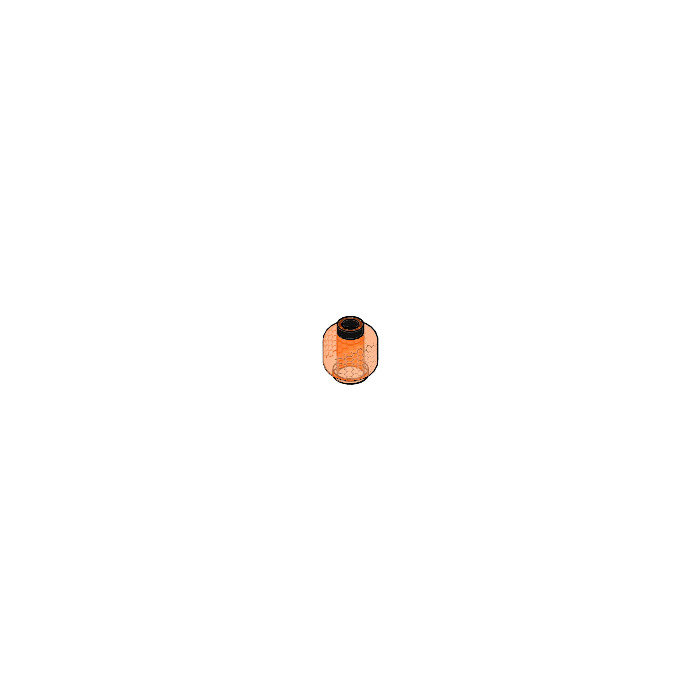 LEGO Transparent Neon Reddish Orange Minifigure Head with Decoration ...