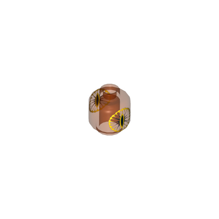 LEGO Transparent Neon Reddish Orange Minifigure Head with Eye of Sauron ...