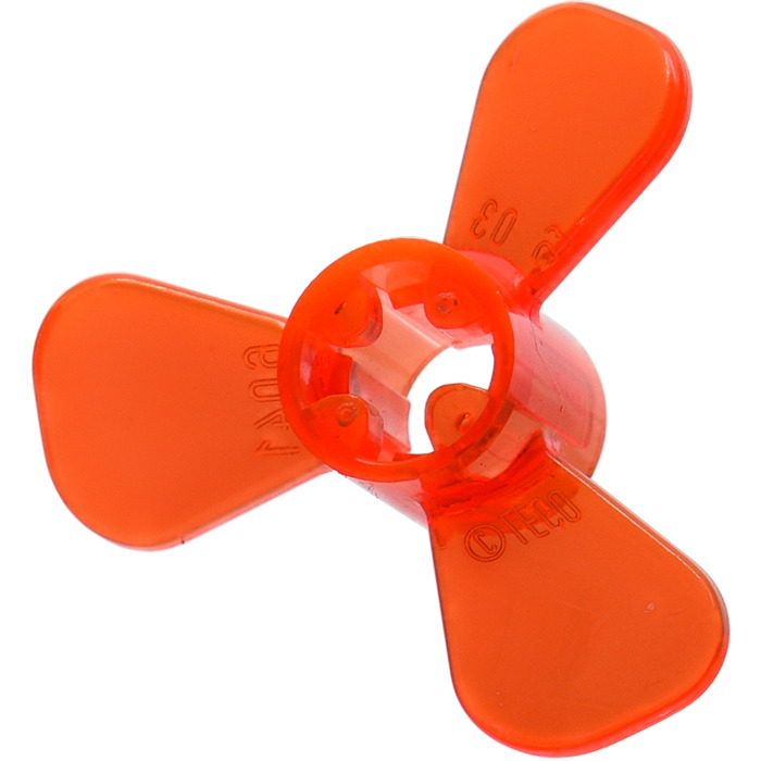 LEGO Transparent Neon Reddish Orange Propeller with 3 Blades and Axle ...