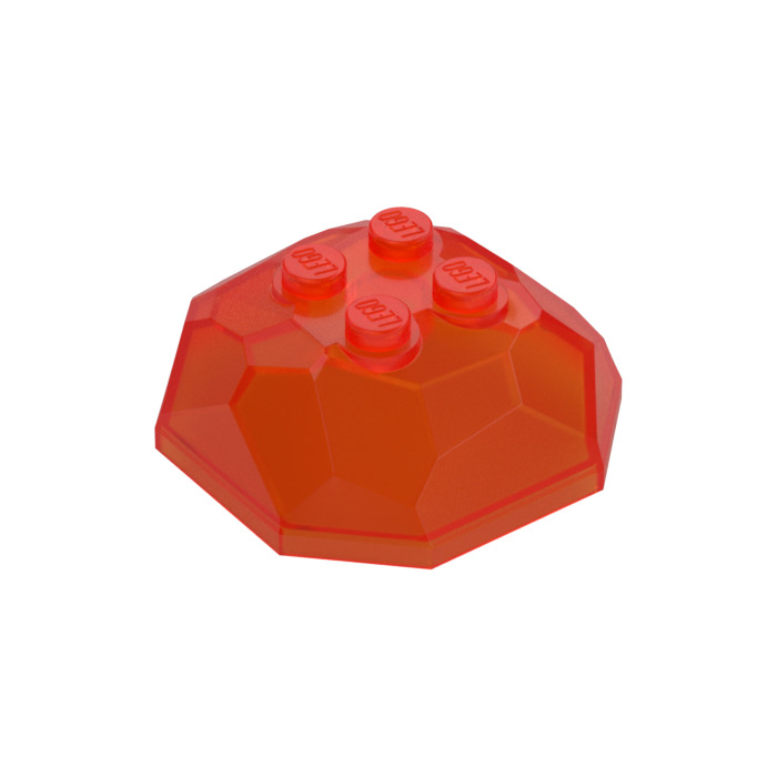 LEGO Transparent Neon Reddish Orange Rock 4 x 4 Boulder Top (30293 / ...