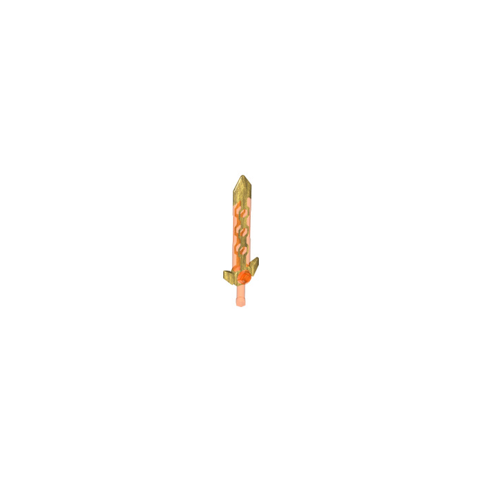LEGO Transparent Neon Reddish Orange Sword with Angular Crossguard with ...