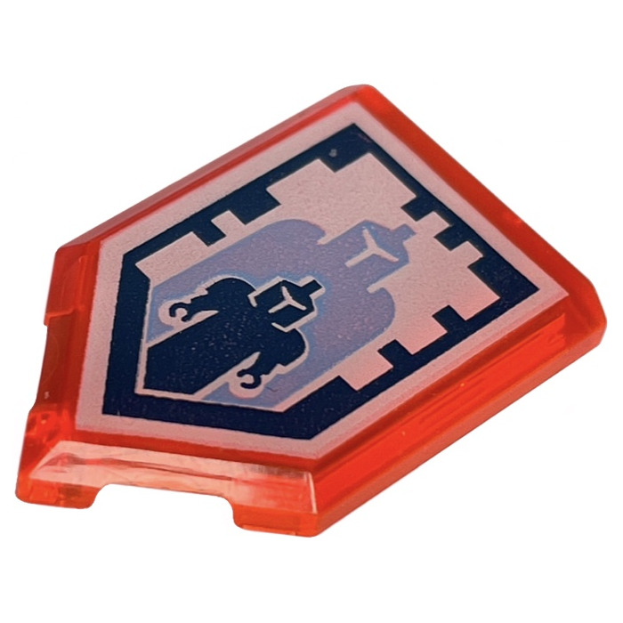 LEGO Transparent Neon Reddish Orange Tile 2 x 3 Pentagonal with Giant ...
