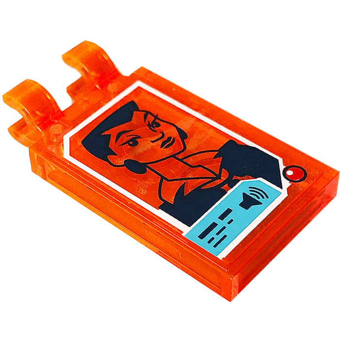 LEGO Tile 2 x 3 with Horizontal Clips with Screen, Woman Sticker (Thick ...