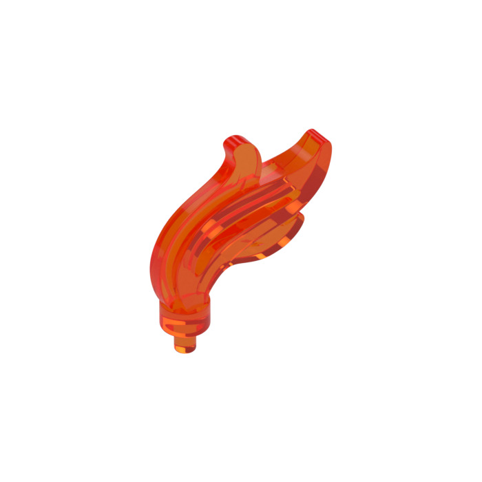 LEGO Transparent Neon Reddish Orange Triple Feather Plume (Compact ...
