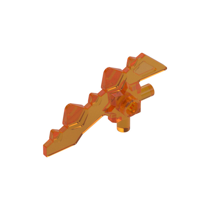LEGO Transparent Orange Blade with Bars and 5 Spikes (23861 / 28683 ...