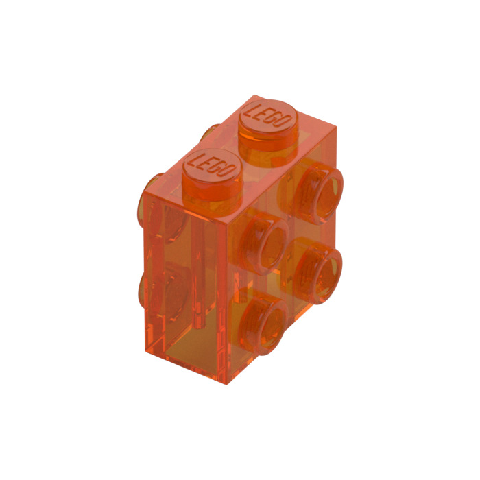 LEGO Transparent Orange Brick 1 x 2 x 2 with Studs on Opposite Sides ...