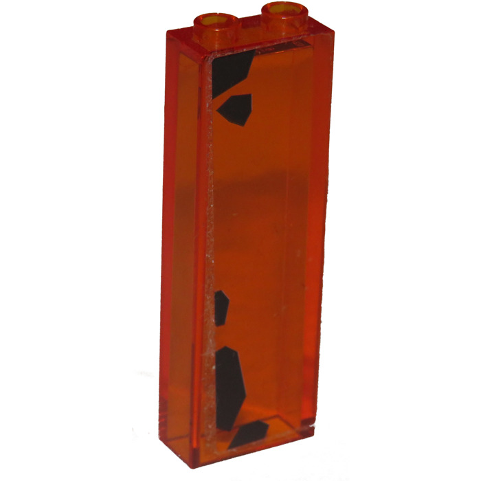 LEGO Transparent Orange Brick 1 x 2 x 5 with Black Rocks Sticker ...
