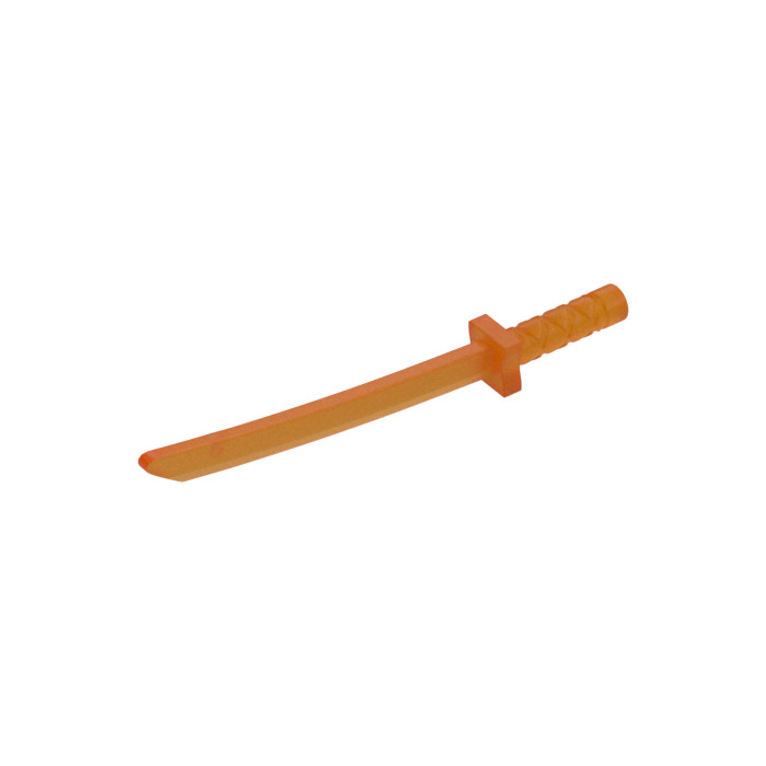 LEGO Transparent Orange Katana with Square Guard and Capped Pommel ...