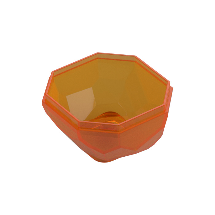 LEGO Transparent Orange Rock 4 x 4 Boulder Bottom (30294 / 42291 ...