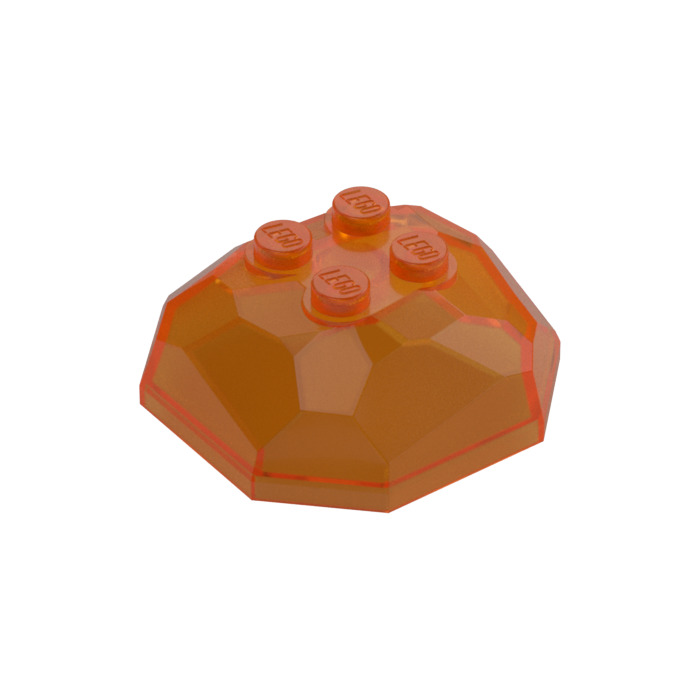 LEGO Transparent Orange Rock 4 x 4 Boulder Top (30293 / 42284) | Brick Owl