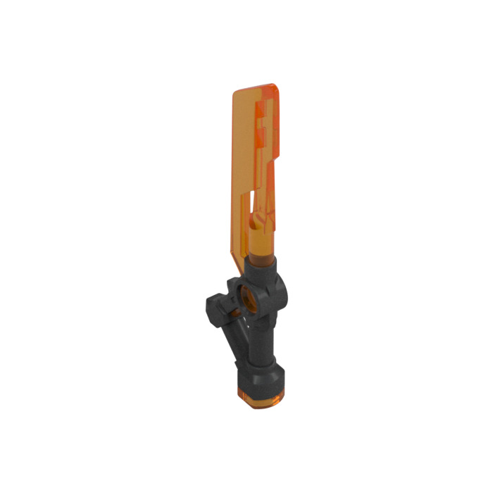 LEGO Transparent Orange Sword with Holes in Blade with Pearl Dark Gray ...