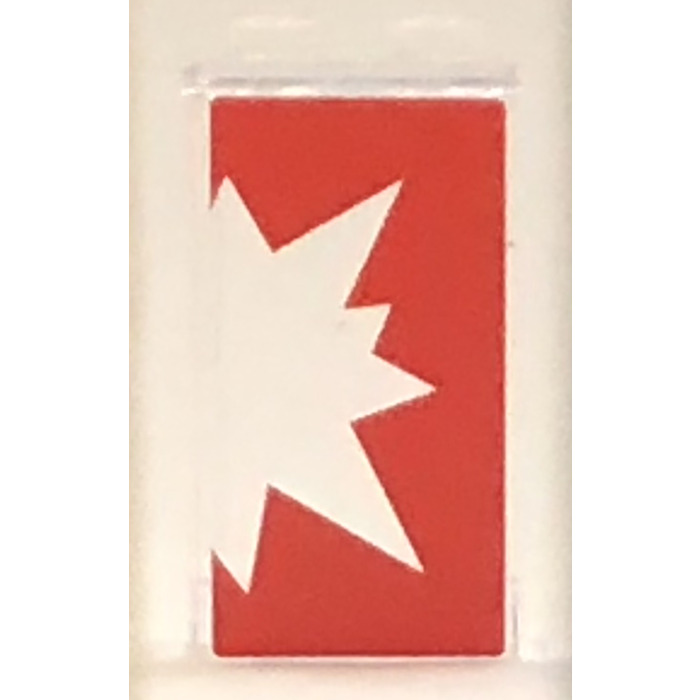 LEGO Panel 1 x 2 x 3 with Red Starburst Explosion (Right Half) Sticker ...