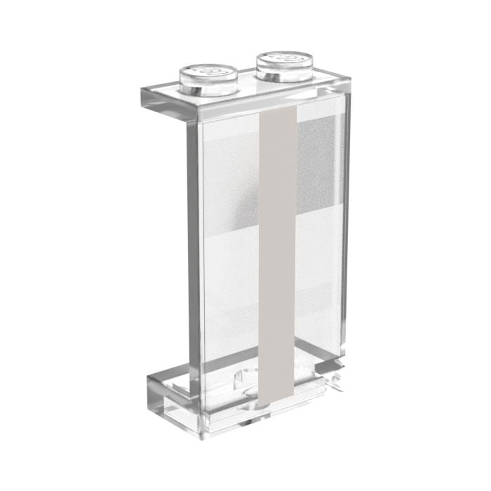 LEGO Transparent Panel 1 x 2 x 3 with White Stripe Sticker with Side ...