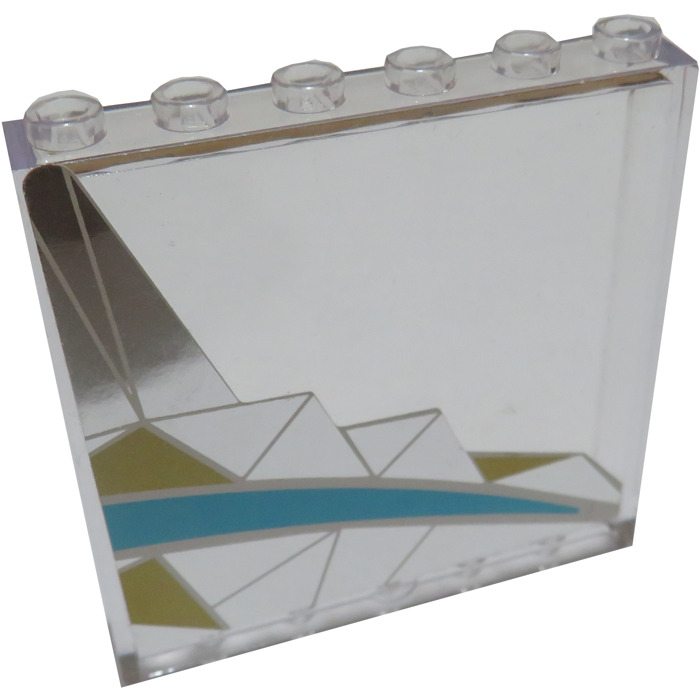 LEGO Panel 1 x 6 x 5 with Silver and Light Blue Pattern Right From set ...