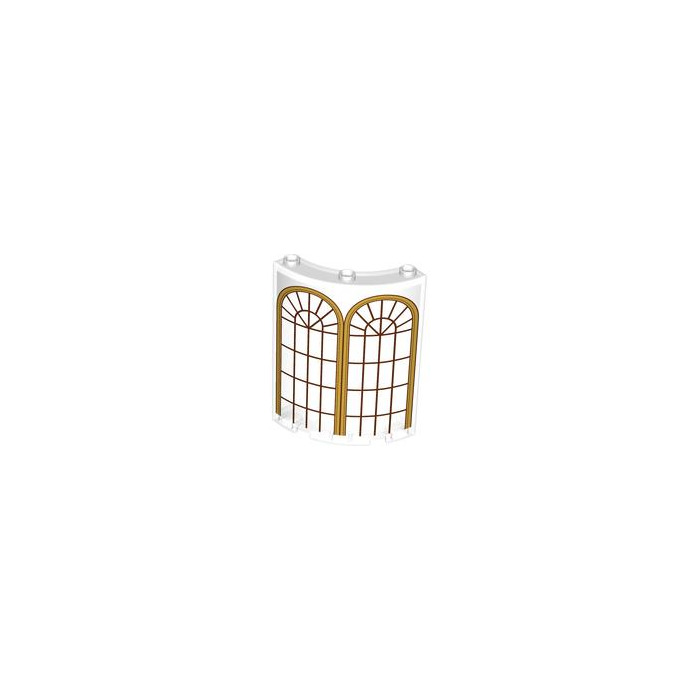LEGO Transparent Panel 4 x 4 x 6 Curved with Gold Windows (30562 ...