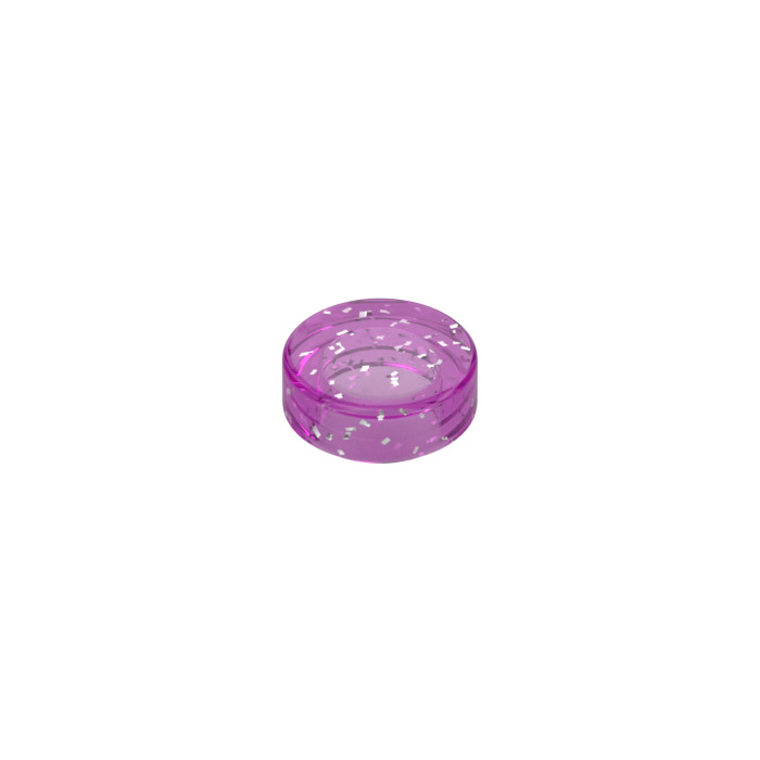 LEGO Transparent Pink Glitter Tile 1 x 1 Round (98138) | Brick Owl
