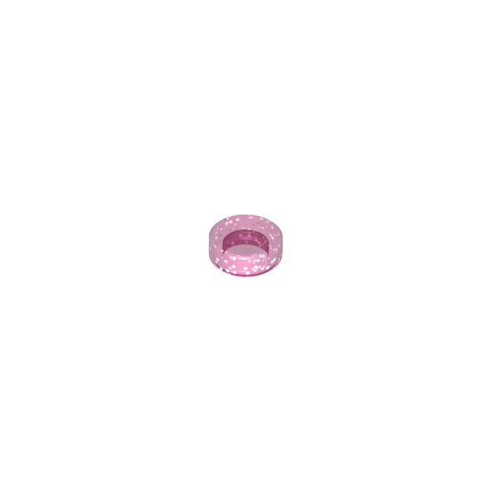 LEGO Transparent Pink Glitter Tile 1 x 1 Round (98138) | Brick Owl