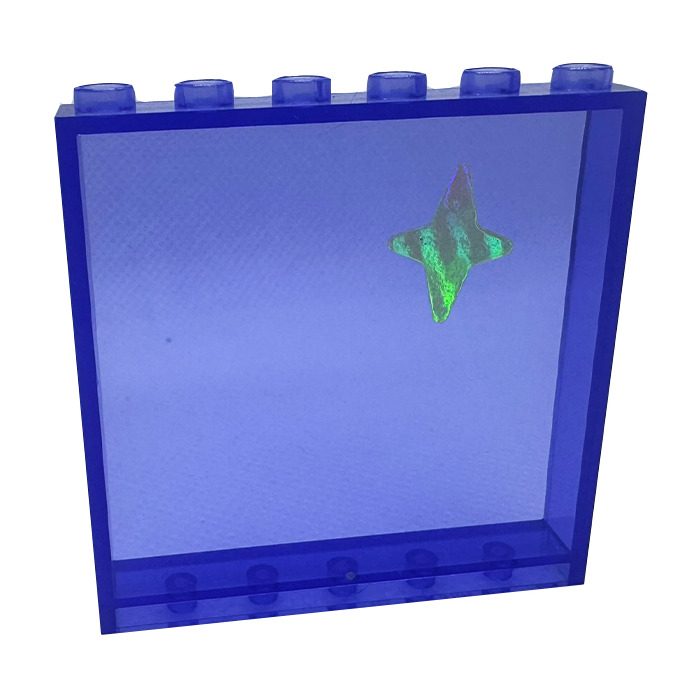 LEGO Transparent Purple Panel 1 x 6 x 5 with Star Top Right Sticker ...