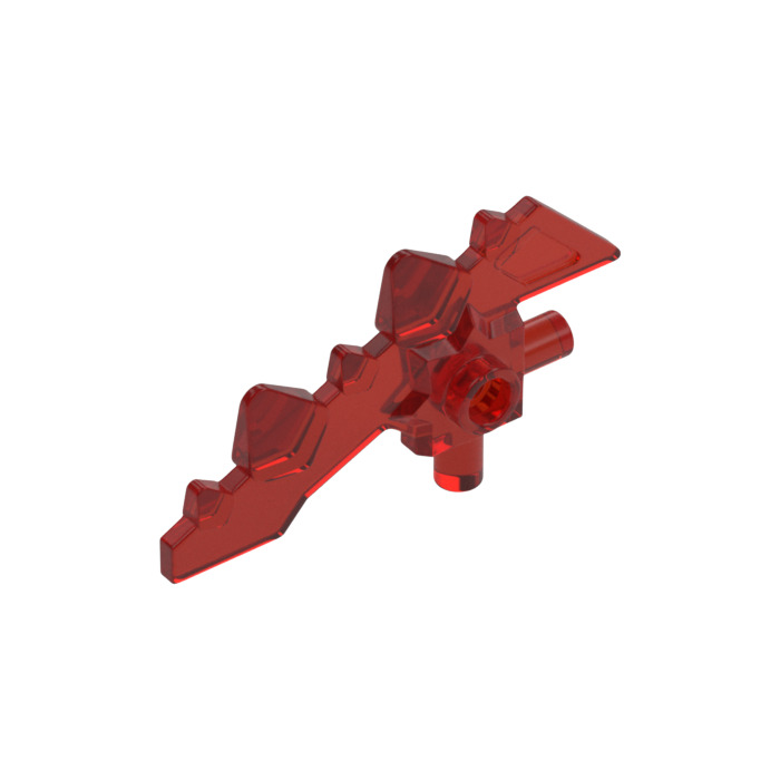 LEGO Transparent Red Blade with Bars and 5 Spikes (23861 / 28683 ...