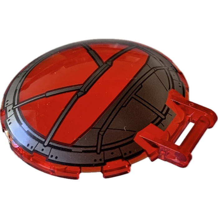 LEGO Transparent Red Dish 6 x 6 with Handle with Black Frame 'SW Sith ...