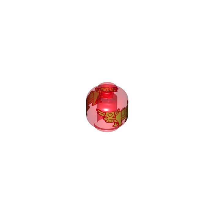 LEGO Transparent Red Head with Golden Ox (3626 / 75429) | Brick Owl
