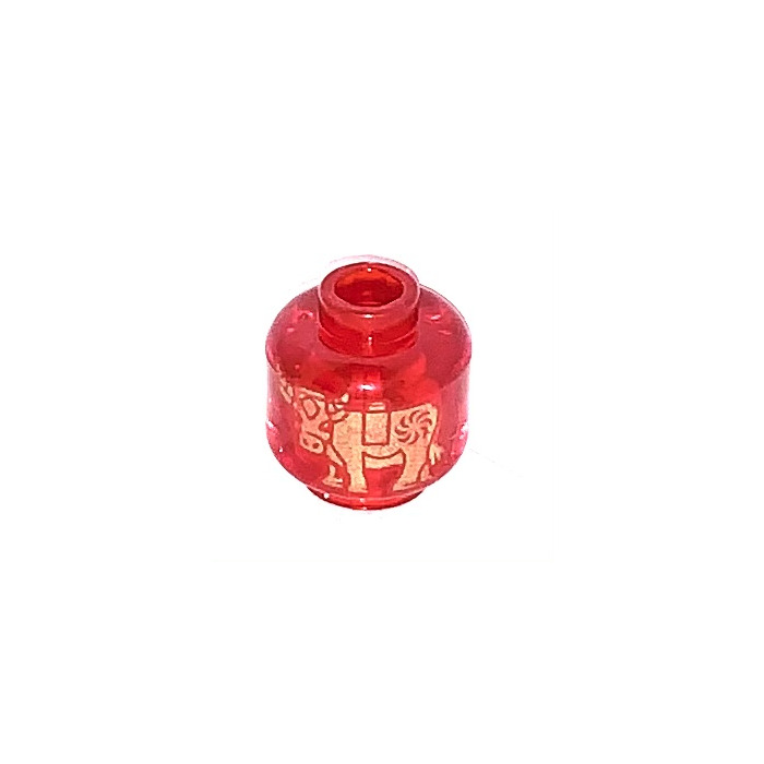 LEGO Transparent Red Head with Golden Ox (3626 / 75429) | Brick Owl