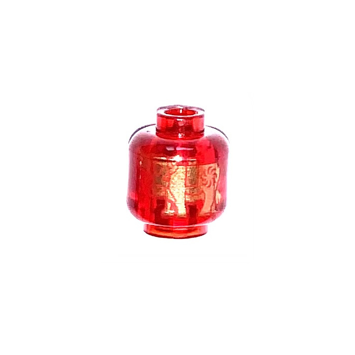 LEGO Transparent Red Head with Golden Ox (3626 / 75429) | Brick Owl