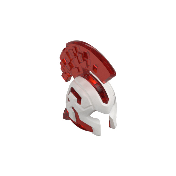 LEGO Transparent Red Helmet with Plume with White (6889) | Brick Owl
