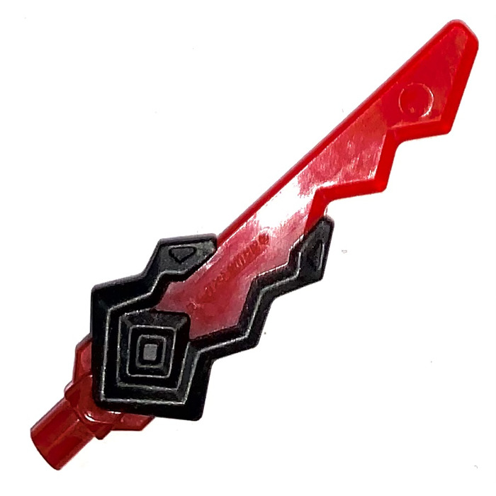 LEGO Transparent Red Jagged Sword Blade with Pearl Dary Gray Snake Hilt ...