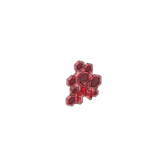 LEGO Transparent Red Large Shield with Hexagons (98566) | Brick Owl ...