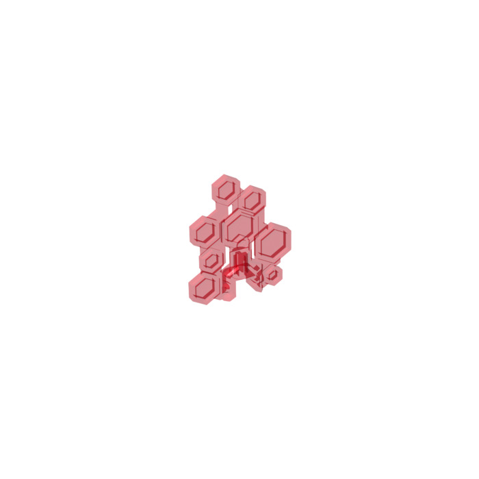 LEGO Transparent Red Large Shield with Hexagons (98566) | Brick Owl