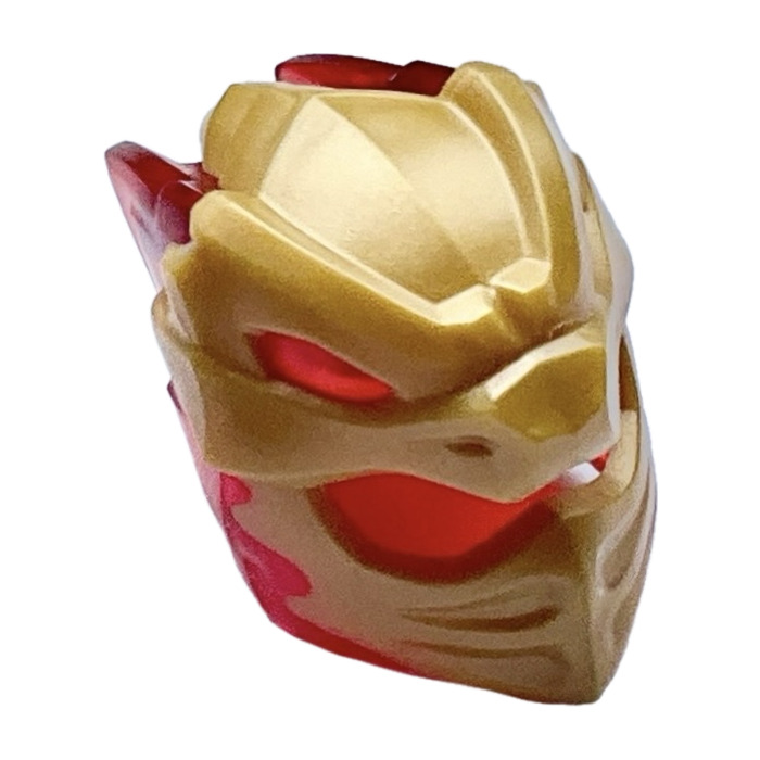 LEGO Transparent Red Ninjago Helmet with Flames and Gold Dragon Face ...