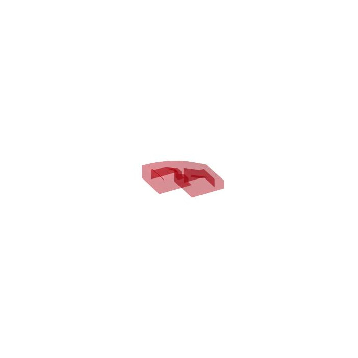 LEGO Transparent Red Slope 1 x 2 Curved (3593 / 11477) | Brick Owl ...