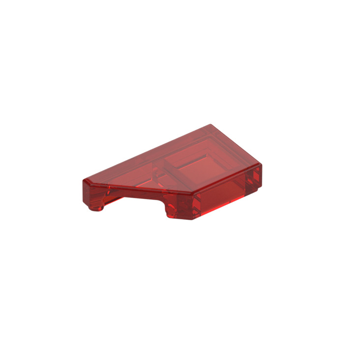 LEGO Transparent Red Tile 1 x 2 45° Angled Cut Left (5091) | Brick Owl ...