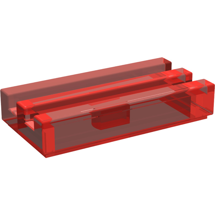 LEGO Transparent Red Tile 1 x 2 Grille (with Bottom Groove) (2412 / ...