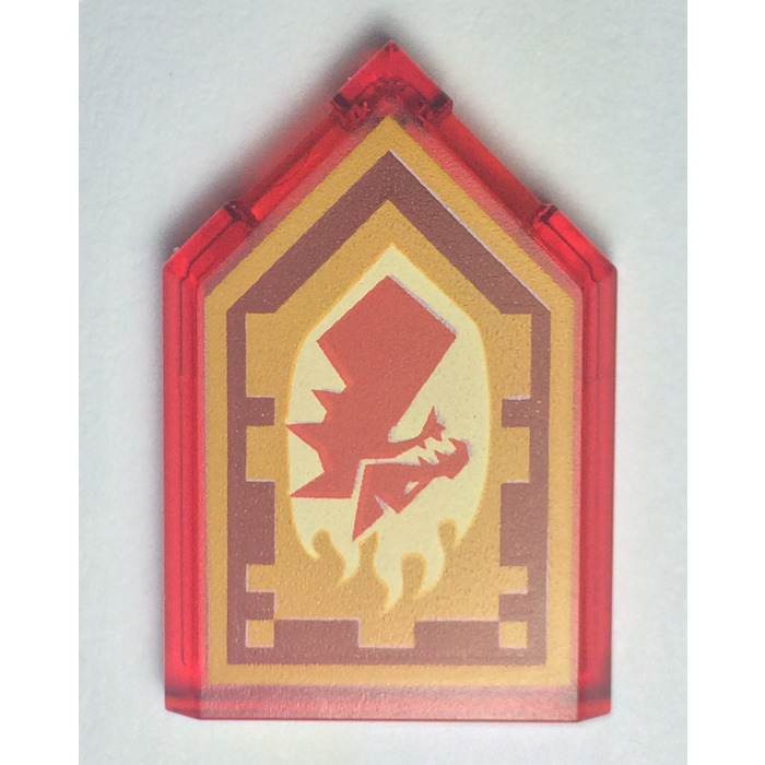 LEGO Transparent Red Tile 2 x 3 Pentagonal with Rushing Strike Power ...