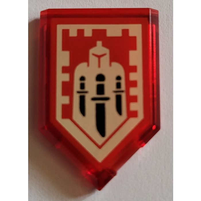 LEGO Transparent Red Tile 2 x 3 Pentagonal with Triple Backstab Power ...