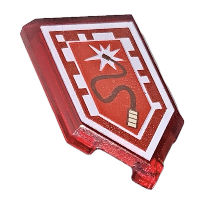 LEGO Transparent Red Tile 2 x 3 Pentagonal with Whiplash Power Shield ...