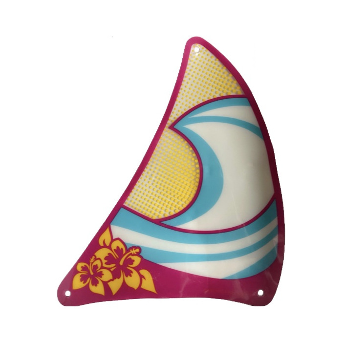 LEGO Sail 23 x 26 Triangular with Magenta Border, Wave and Flowers ...