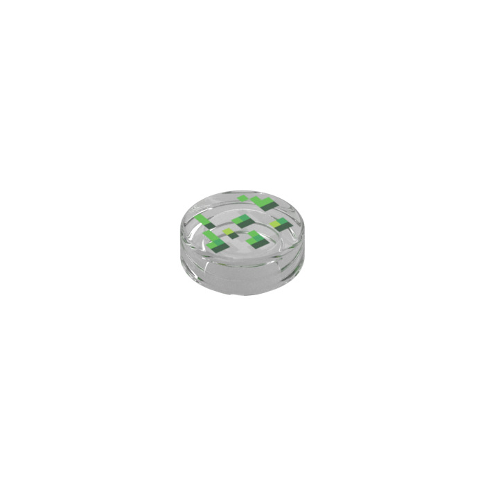 LEGO Transparent Tile 1 x 1 Round with Pixelated Moss / Seaweed (35380 ...