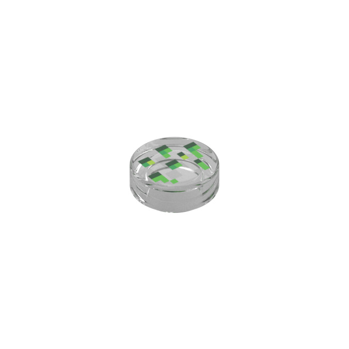 LEGO Transparent Tile 1 x 1 Round with Pixelated Moss / Seaweed (35380 ...