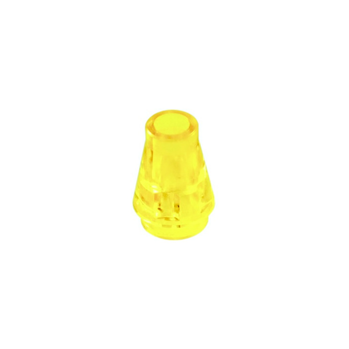LEGO Transparent Yellow Cone 1 x 1 without Top Groove (4589 / 6188 ...