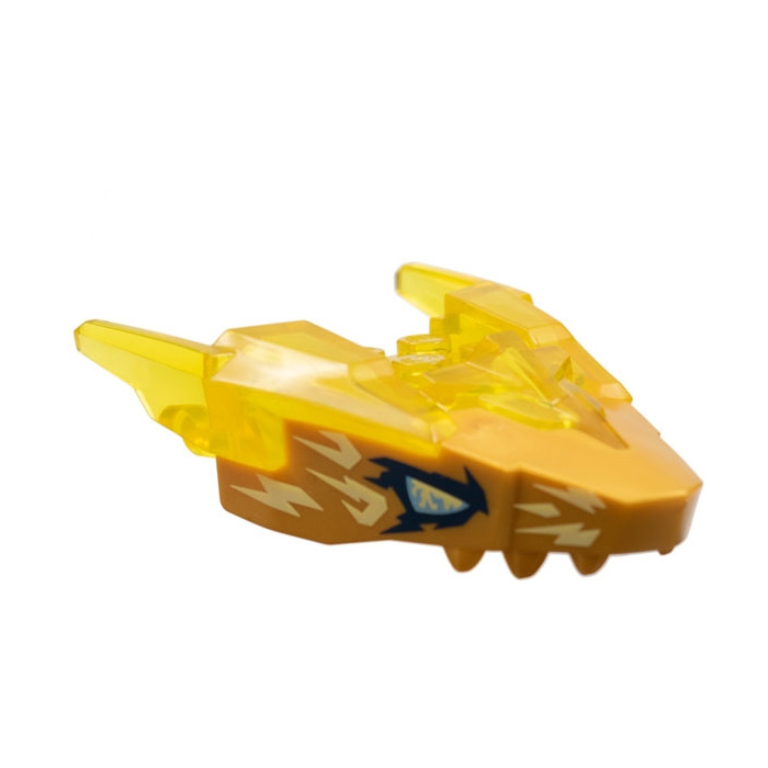 LEGO Transparent Yellow Dragon Head with Horns with Pearl Gold Face ...