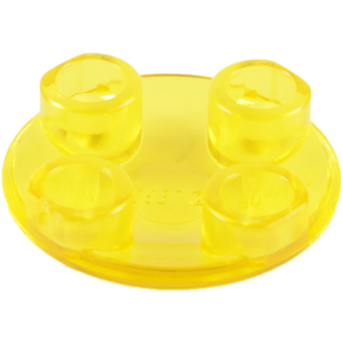 LEGO Transparent Yellow Plate 2 x 2 Round with Rounded Bottom (2654 / ...