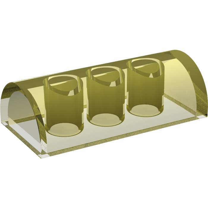 LEGO Transparent Yellow Slope 2 x 4 Curved without Groove (6192 / 30337 ...