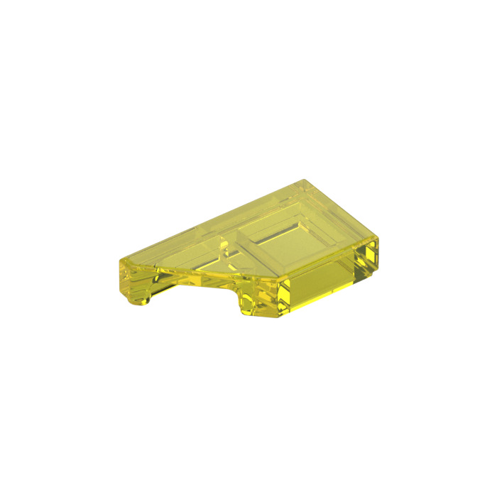 LEGO Transparent Yellow Tile 1 x 2 45° Angled Cut Left (5091) | Brick Owl